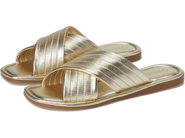 (取寄) セイシェル レディース カレイジ メタリック レザー スライド サンダル Seychelles women Courage llic Leather Slide Sandal Gold