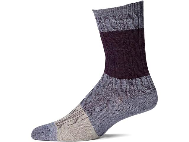 (取寄) スマートウール レディース エブリデイ カラー ブロック ケーブル クルー ソックス Smartwool women Everyday Color Block Cable Crew Socks Chalk Violet