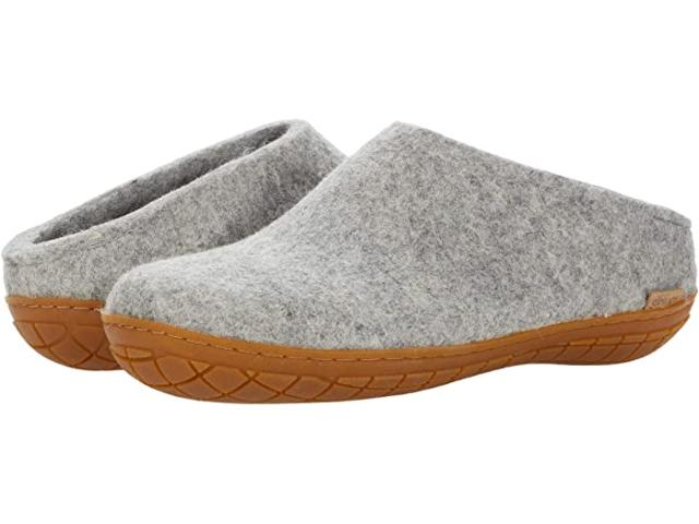 (取寄) グレーラップ ウール スリッポン ラバー アウトソール Glerups Wool Slip-On Rubber Outsole Grey/Honey Rubber