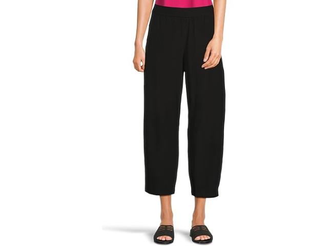 (取寄) アイリーン フィッシャー レディース ウォッシャブル ストレッチ クレープ ピティート アンクル バレル パンツ Eileen Fisher women Washable Stretch Crepe Petite Ankle Barrel Pant Black