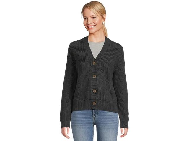 (取寄) パクト レディース ラグゼ ニット クロップド カーディガン PACT women Luxe Knit Cropped Cardigan Black Heather