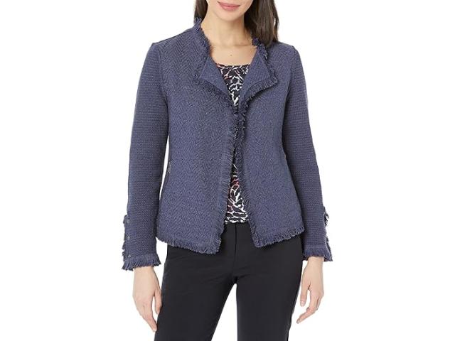 (取寄) ニックゾー レディース フリンジ ミックス ニット ジャケット NIC+ZOE women Fringe Mix Knit Jacket Navy