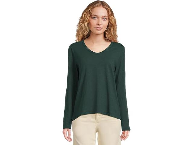 (取寄) エリオット ローレン レディース ガーメント ダイ ティー - ロング スリーブ V-ネック ニット トップ Elliott Lauren women Garment Dye Tees - Long Sleeve V-Neck Knit Top Pine