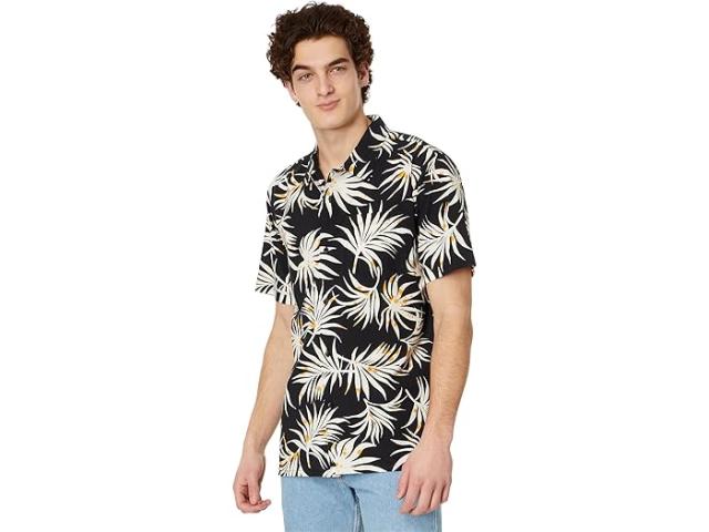 (取寄) クイックシルバー メンズ ビーチ クラブ カジュアル ショート スリーブ Quiksilver men Beach Club Casual Short Sleeve Black Aop