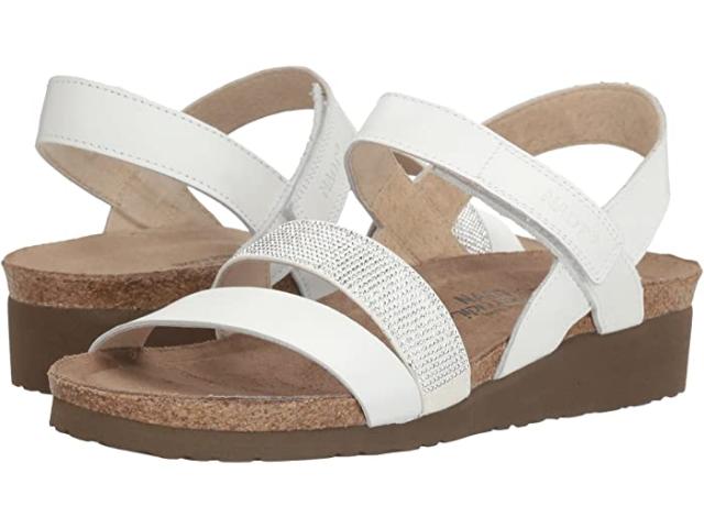 (取寄) ナオト レディース クリスタ Naot women  Krista White Leather/Silver Rivets