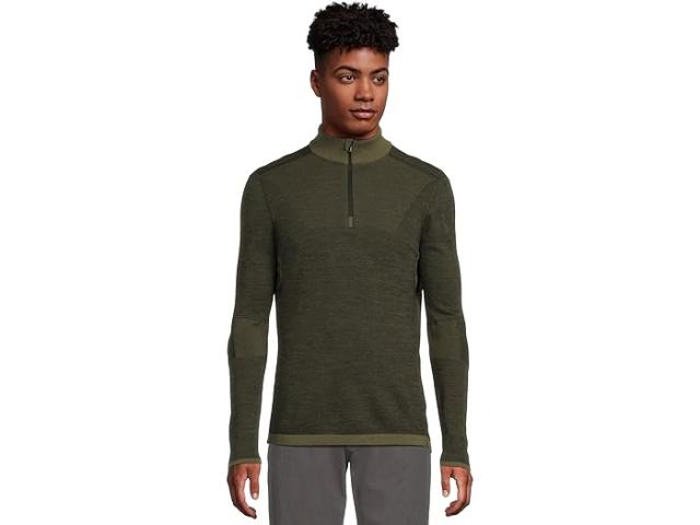 (取寄) スマートウール メンズ イントラニット アルパイン 1/4 ジップ Smartwool men Intraknit Alpine 1/4 Zip Winter Moss
