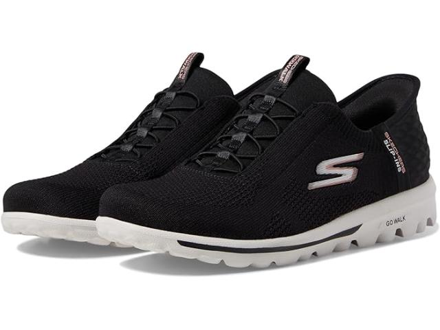 (取寄) スケッチャーズ スニーカー レディース ゴー ウォーク トラベル ミラン ハンズ フリー スリップインズ SKECHERS Performance women Go Walk Travel Milan Hands Free Slip-Ins Black/Pink
