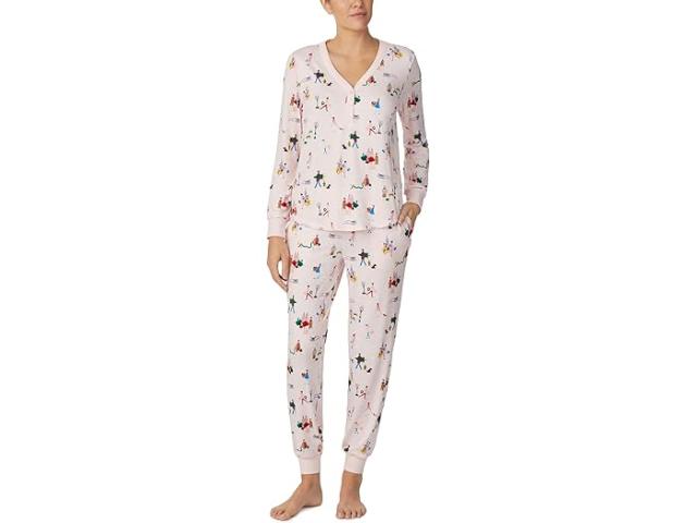 (取寄) ケイトスペード レディース コージー ブラッシュ ジャージ ロング スリーブ ヘンリー ジョガーズ セット Kate Spade New York women Cozy Brushed Jersey Long Sleeve Henley Joggers Set Holiday Travelers