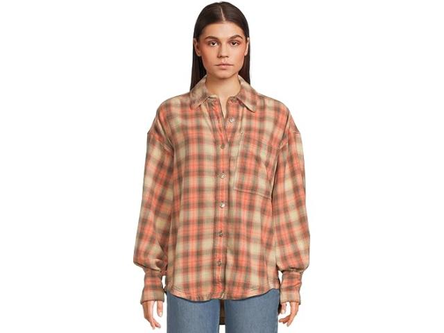 (取寄) フリーピープル レディース ウィー ザ フリー アシュレイ プレイド シャツ Free People women We The Free Ashley Plaid Shirt Sand Comboo - Gia Plaid