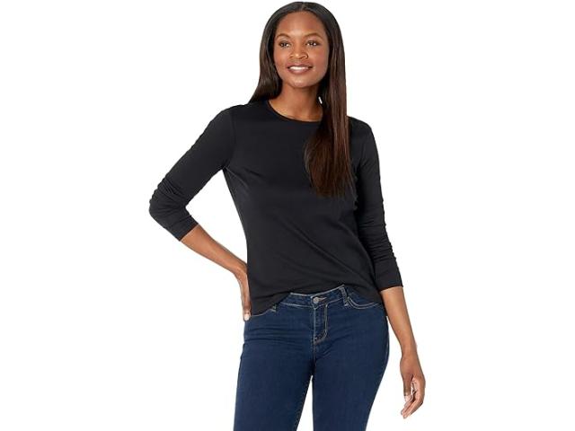 (取寄) エルエルビーン レディース ピマ クルー ネック ロング スリーブ L.L.Bean women L.L.Bean Pima Crew Neck Long Sleeve Black