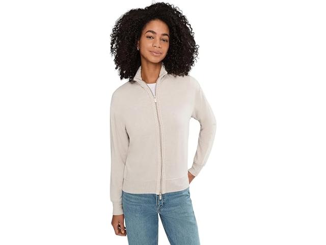 (取寄) スプレンディッド レディース スーパーソフト トリム ジップ-アップ Splendid women Supersoft Trim Zip-Up Pale Oak Heather