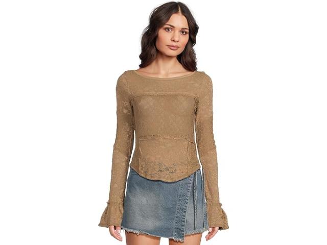 (取寄) フリーピープル レディース レース レイヤリング ロング スリーブ Free People women Lace Layering Long Sleeve Dutch Cocoa