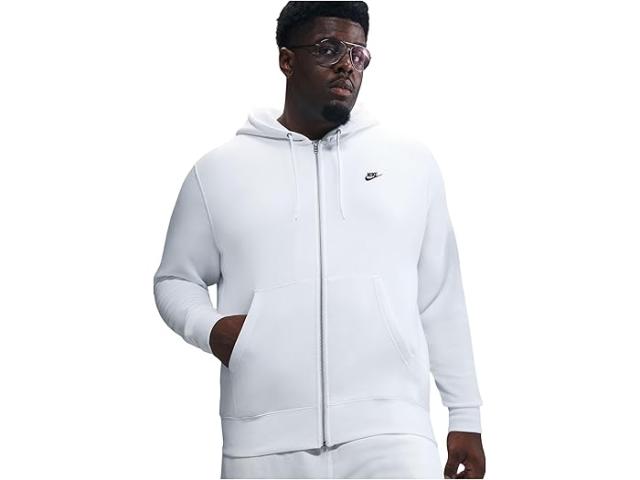 (取寄) ナイキ メンズ クラブ フル-ジップ フリース ブーディ Nike men Club Full-zip Fleece Hoodie White/White/Black