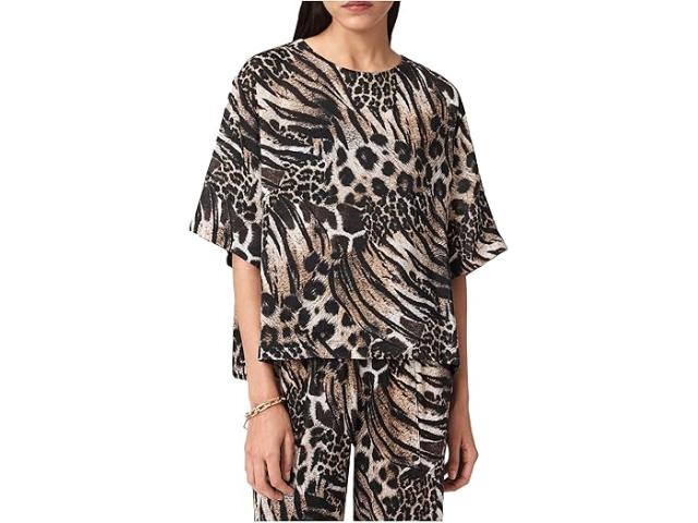 (取寄) オールセインツ レディース ロッティ リネン トップ AllSaints women Lottie Linen Top Trio Taupe Brown