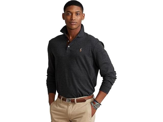 (取寄) ラルフローレン メンズ ロング スリーブ ポロ シャツ Polo Ralph Lauren men Long Sleeve Polo Shirt Black Marl Heather