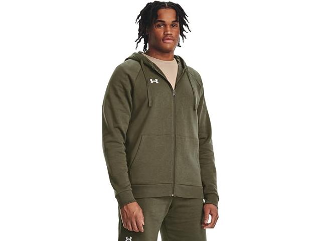 (取寄) アンダーアーマー メンズ ライバル フリース フル ジップ ブーディ Under Armour men Rival Fleece Full Zip Hoodie Marine OD Green/White