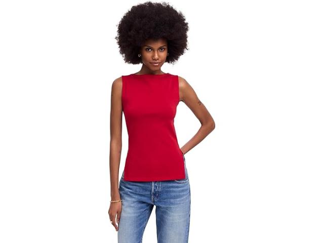 (取寄) メイドウェル レディース ボート ネック スリット タンク Madewell women Boat Neck Slit Tank Crimson
