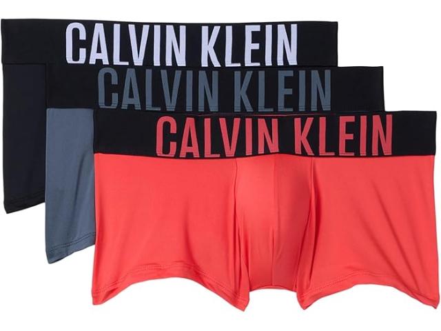 (取寄) カルバンクライン アンダーウェア メンズ インテンス パワー 3-パック ロウ ライズ トランク   Underwear men Intense Power 3-Pack Low Rise Trunk Black/Turbulence/Vermillion Brown