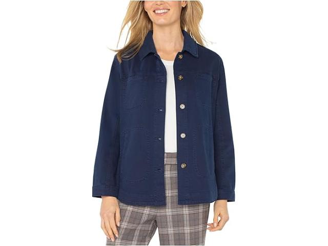 (取寄) リバプールロサンゼルス レディース ロフティ ソフト デニム ボタン ダウン シャツ ジャケット Liverpool Los Angeles women Lofty Soft Denim Button Down Shirt Jacket Navy Dusk