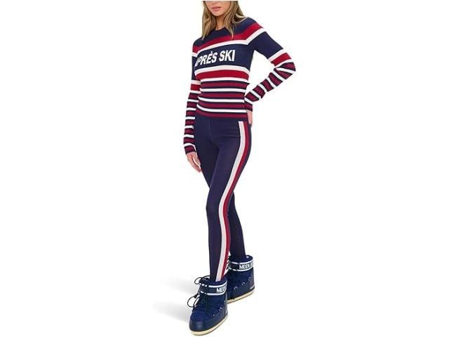 (取寄) ショウ ミー ユア ムームー レディース コージー レギンス ネイビー レース ストライプ ニット Show Me Your Mumu women Cozy Leggings Navy Race Stripe Knit Race Stripe Knit