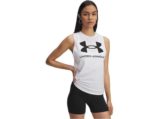 (取寄) アンダーアーマー レディース ライブ スポーツスタイル グラフィック タンク Under Armour women Live Sportstyle Graphic Tank White/Black