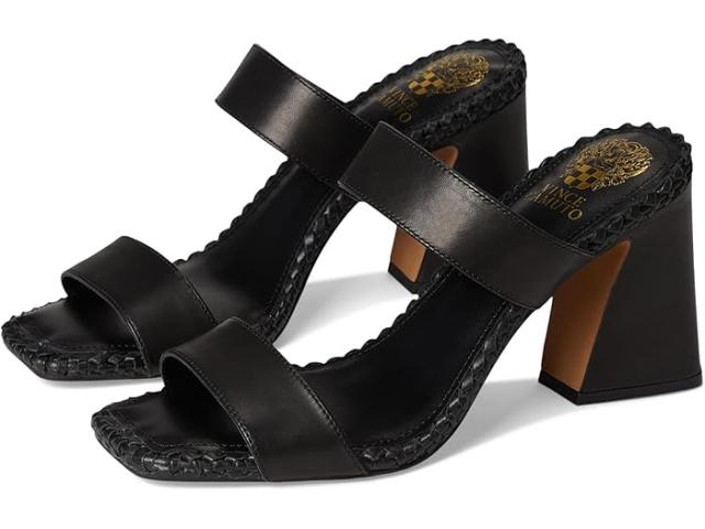 (取寄) ヴィンスカムート レディース カデン ステッチド ブロック ヒール ミュール サンダル Vince Camuto women Kaden Stitched Block Heel Mule Sandals Black