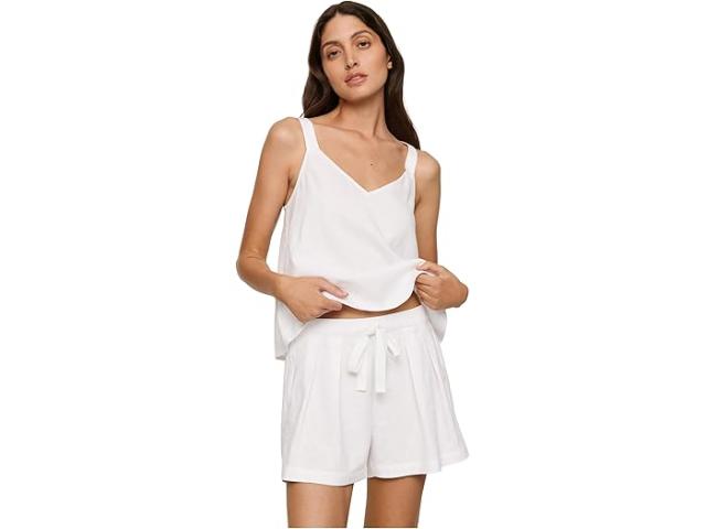 (取寄) エバージェイ レディース リネン ブレンド リラックスド-フィット ショーツ Eberjey women Linen Blend Relaxed Shorts White