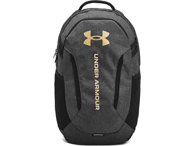 (取寄) アンダーアーマー ハッスル 6.0 バックパック Under Armour Under Armour Hustle 6.0 Backpack Black Full Heather/Black/llic Gold