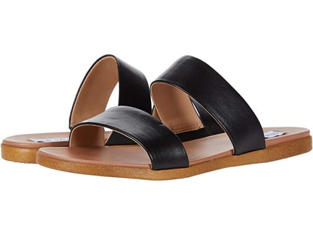 (取寄) スティーブマデン レディース デュアル フラッツ サンダル Steve Madden women Steve Madden Dual Flat Sandal Black Leather