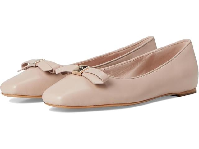 (取寄) ケイトスペード レディース デコ ボウ スムース レザー フラッツ Kate Spade New York women Deco Bow Smooth Leather Flat Pale Vellum