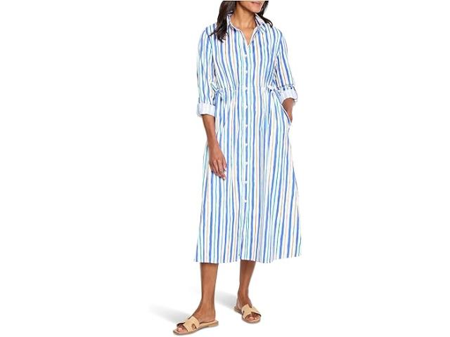 (取寄) ニックゾー レディース オアシス ストライプ ジェイミー ドレス NIC+ZOE women Oasis Stripe Jamie Dress Blue Multi