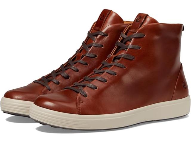 (取寄) エコー メンズ ソフト 7 プレミア ハイ-トップ スニーカー ECCO men ECCO Soft 7 Premier High-Top Sneakers Cognac