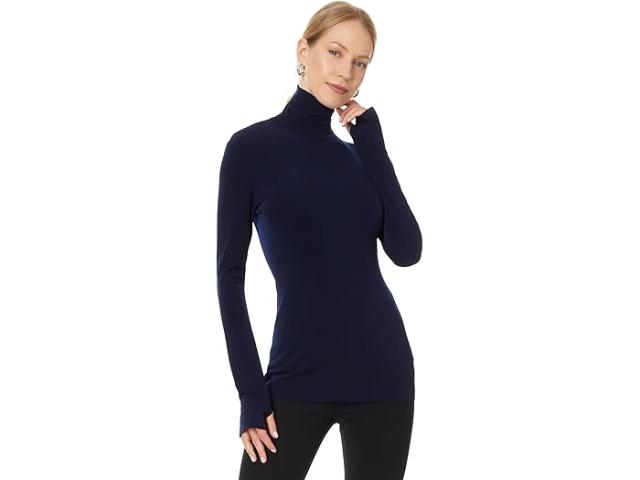 (取寄) ノーマ カマリ レディース スリム フィット ロング スリーブ タートル トップ Norma Kamali women Slim Fit Long Sleeve Turtle Top True Navy
