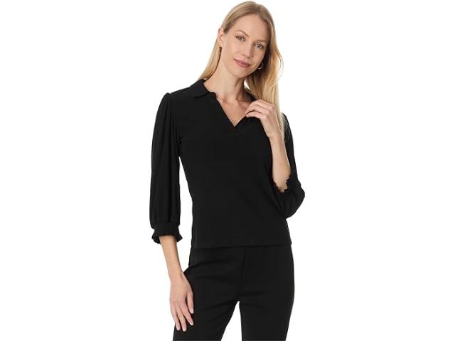 (取寄) シーシー レディース ロング スリーブ V-ネック ブラウザ カフ CeCe women Long Sleeve V-Neck Blouse W/Smocking Cuff Rich Black