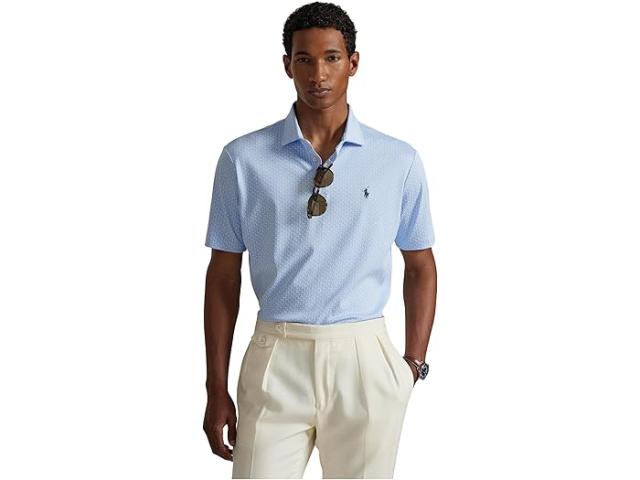 (取寄) ラルフローレン メンズ クラシック フィット ソフト コットン ポロ シャツ Polo Ralph Lauren men Classic Fit Soft Cotton Polo Shirt Office Blue Mini Hat Crop