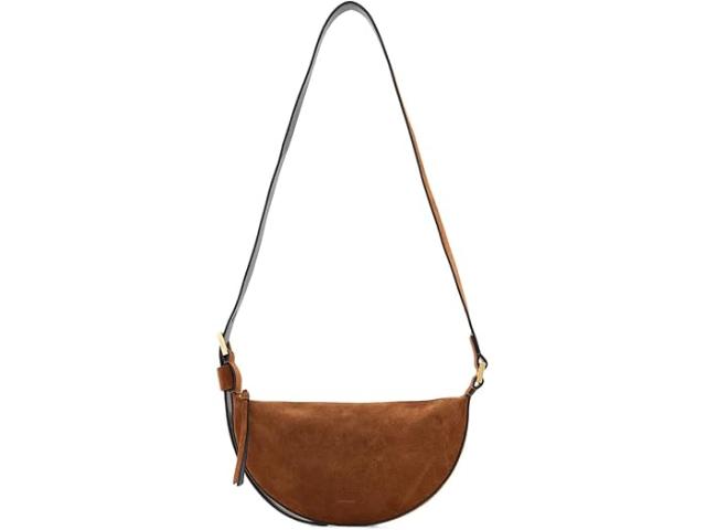 (取寄) オールセインツ レディース ハーフ ムーン スエード クロスボディ AllSaints women Half Moon Suede Crossbody Cognac Brown