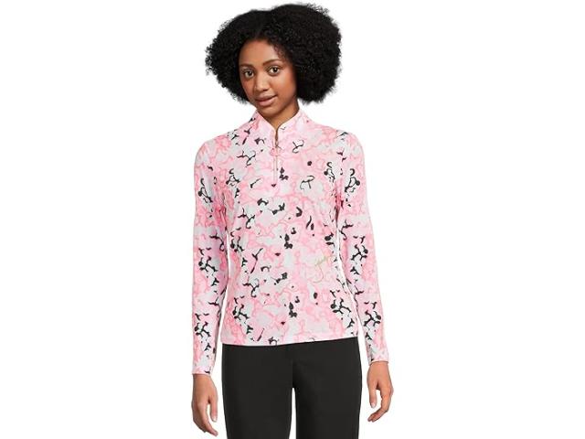 (取寄) ジェイミー サドック レディース サンセンス ドリームスケープ プリント ロング スリーブ 1/4 ジップ サン プロテクション トップ Jamie Sadock women Sunsense Dreamscape Print Long Sleeve 1/4 Zip Sun Protection Top Flamingo Pink