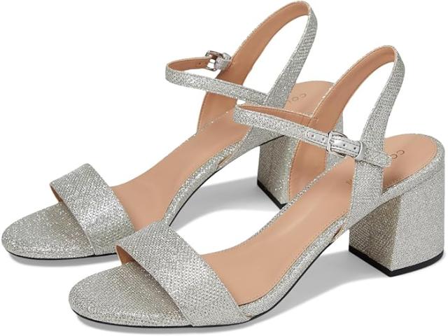 (取寄) コールハーン レディース ジョシー ブロック ヒール サンダル 65Mm Cole Haan women Josie Block Heel Sandals 65mm Silver Glitter Mesh