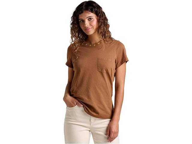 (取寄) トードアンドコー レディース プリモ ショート スリーブ クルー エンブロイダー Toad&Co women Primo Short Sleeve Crew Embroidered Brown Sugar Embroidery