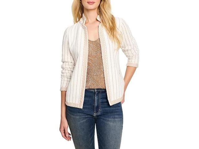 (取寄) ニックゾー レディース ピンストライプ ノッチ カラー ニット ジャケット NIC+ZOE women Pinstripe Notch Collar Knit Jacket Neutral Multi