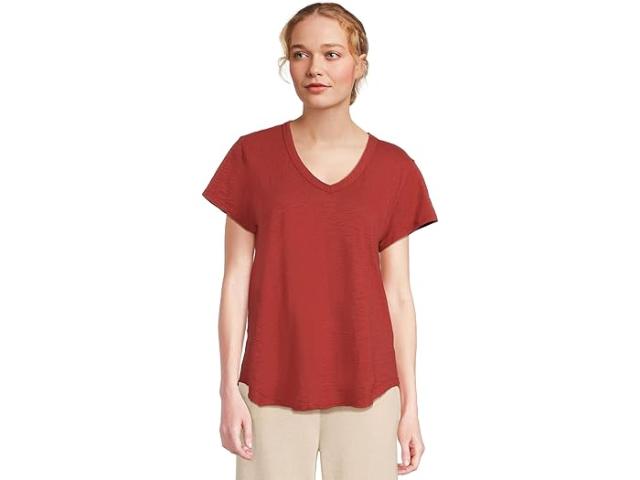 (取寄) モッドオードック レディース V-ネック ショート スリーブ ティー ウィズ カーブ ヘム Mod-o-doc women V-neck Short Sleeve Tee With Curved Hem Spiced Cider