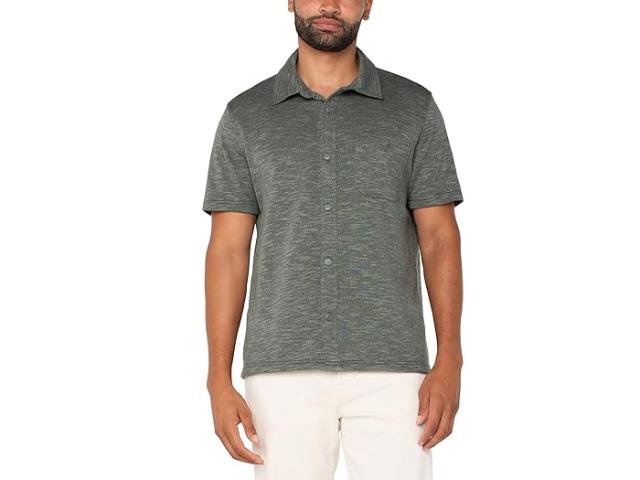 (取寄) リバプールロサンゼルス メンズ ショート スリーブ ボタン アップ シャツ Liverpool Los Angeles men Short Sleeve Button Up Shirt Heather Sage