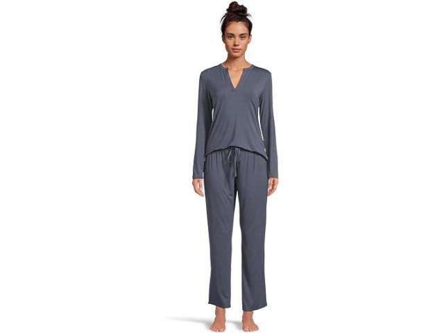 (取寄) ナトリ レディース フェザーズ エッセンシャル ロング スリーブ Pj セット Natori women Natori Feathers Essentials Long Sleeve Pj Set Navy