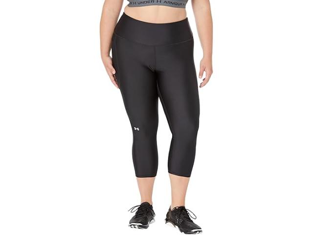 (取寄) アンダーアーマー レディース プラス サイズ ヒートギア アーマー ハイライズ カプリ Under Armour women Plus Size HeatGear Armour High-Rise Capris Black/White