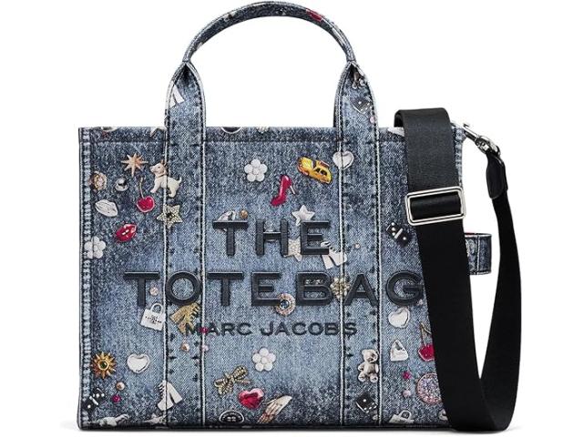 (取寄) マークジェイコブス レディース ザ トランプ ロイユ トリンケット キャンバス ミディアム トート バッグ Marc Jacobs women The Trompe L'oeil Trinket Canvas Medium Tote Bag Medium Wash Multi
