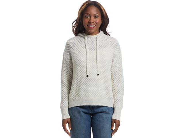 (取寄) エリオット ローレン レディース フード - ハニーコーム ケーブル ステッチ フーデット セーター ウィズ ドローストリング ディテール Elliott Lauren women Likely Hood - Honeycomb Cable Stitch Hooded Sweater with drawstring detail Pearl