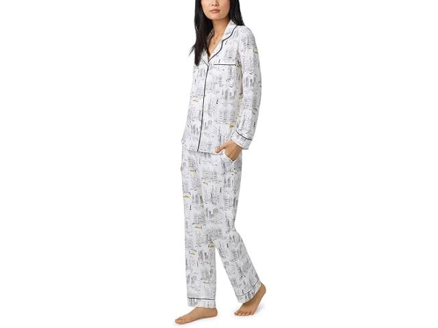 (取寄) ベッドヘッドパジャマズ レディース オーガニック コットン ジャージ ロング スリーブ クラシック Pj セット Bedhead PJs women Bedhead PJs Organic Cotton Jersey Long Sleeve Classic PJ Set City That Never Sleeps
