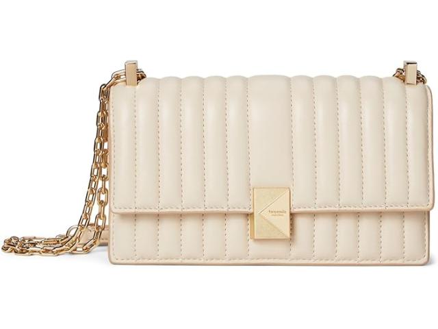 (取寄) ケイトスペード レディース トライベッカ キルテッド レザー ミニ フラップ チェイン クロスボディ Kate Spade New York women Kate Spade New York Tribeca Quilted Leather Mini Flap Chain Crossbody Milk Glass