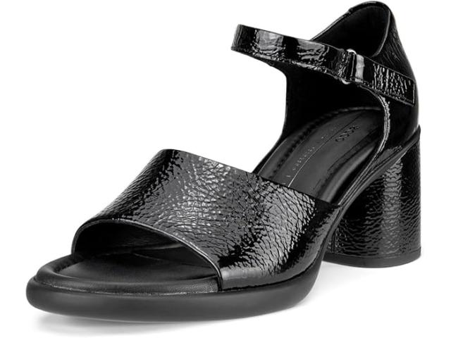 (取寄) エコー レディース スカルプ 55 ラグゼ アンクル ストラップ ECCO women Sculpted 55 Luxe Ankle Strap Black Crackled Leather