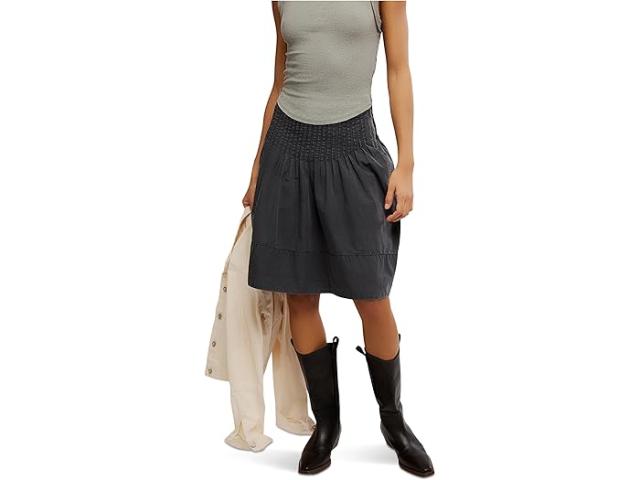 (取寄) フリーピープル レディース ペイトン ピンタック ミディ スカート Free People women Peyton Pintuck Midi Skirt Washed Black